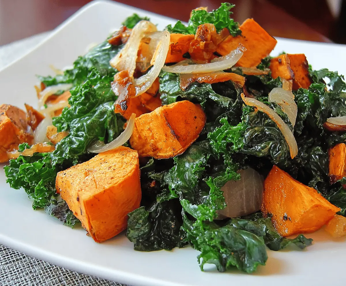 Easy Roasted Yam & Kale Salad