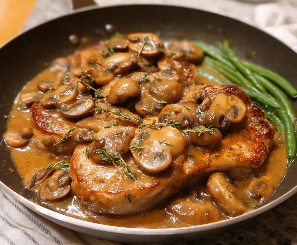 Garlic Mushroom Pork Chops Recipe