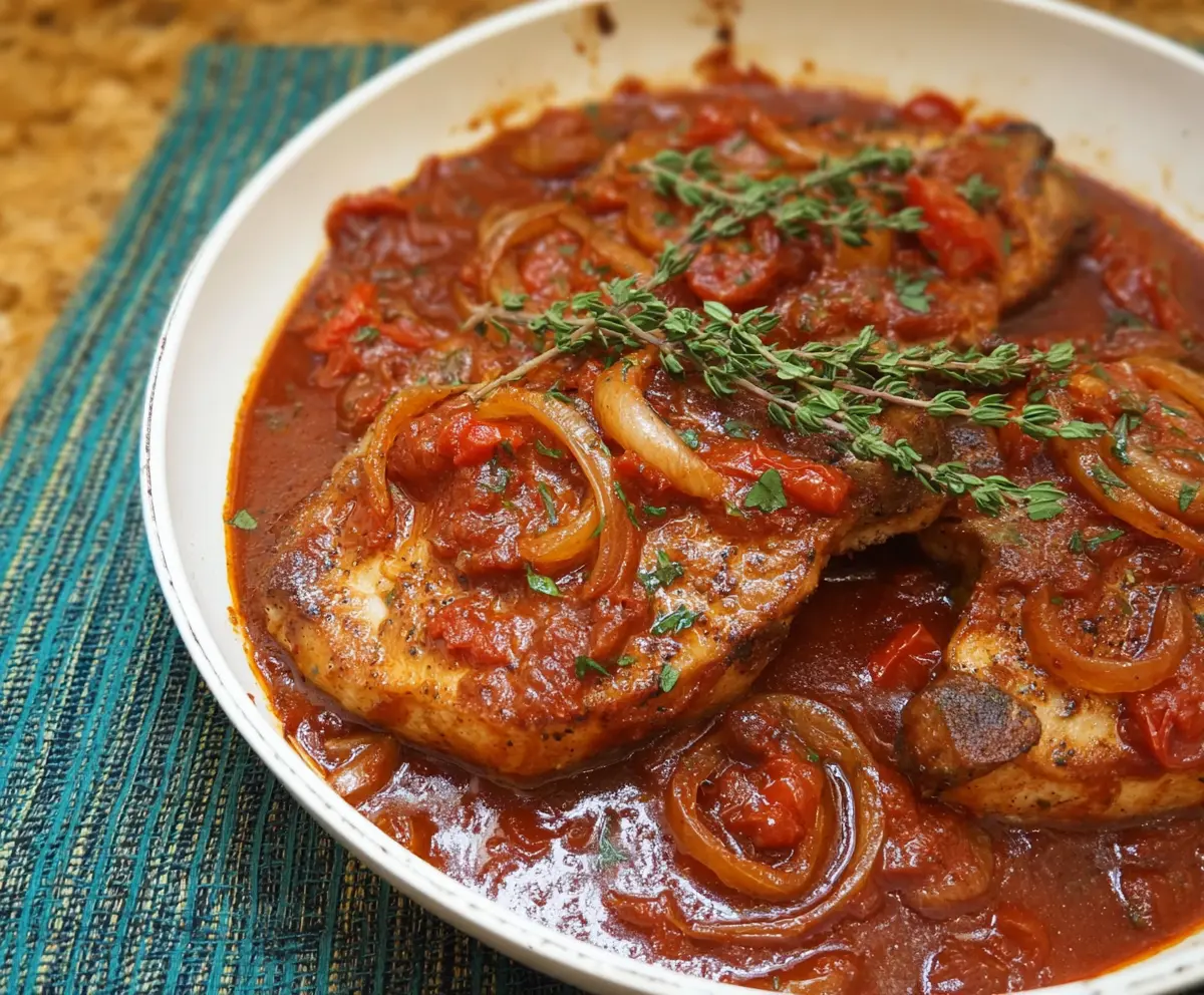 Easy Tomato Pork Loin Chops