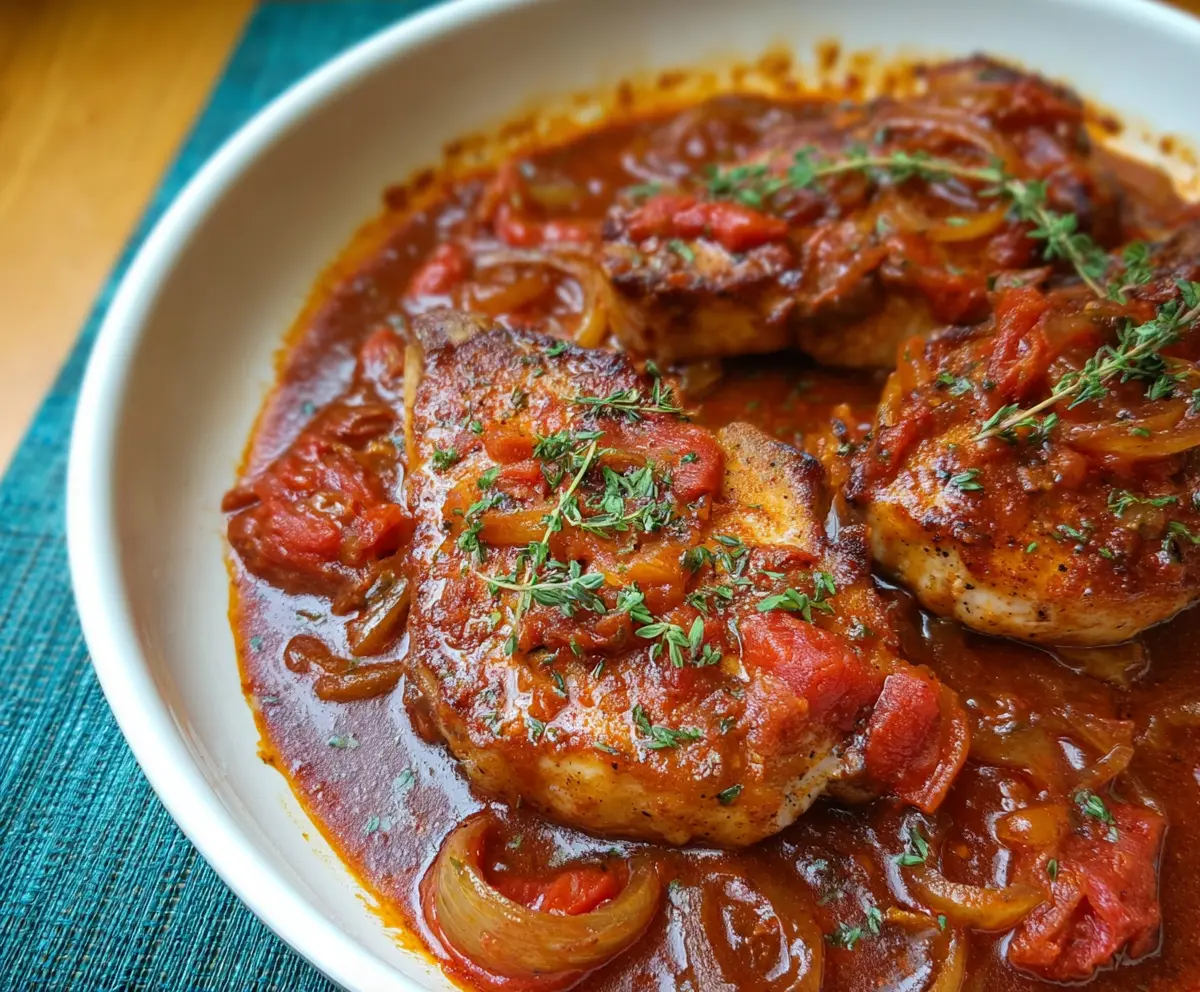 Easy Tomato Pork Loin Chops