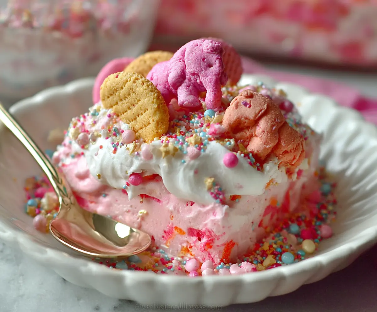 Easy Circus Animal Cookie Lush Dessert